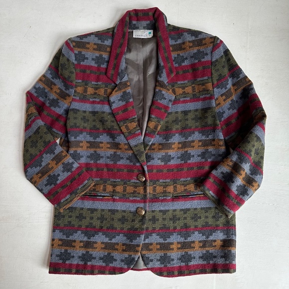 Vintage | Jackets & Coats | Vintage Southwestern Wool Blend Blazer ...
